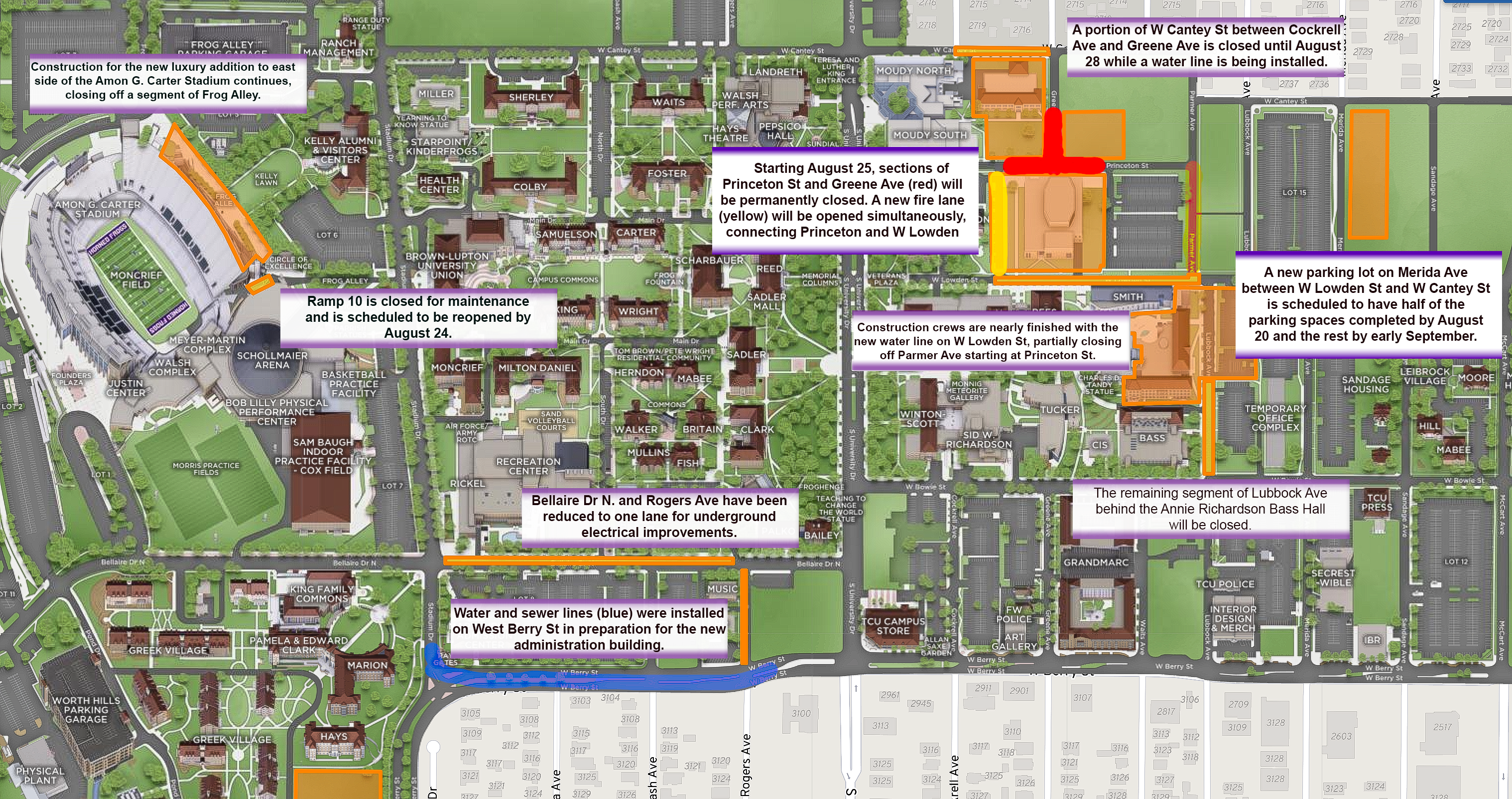 Construction updates around campus | TCU 360